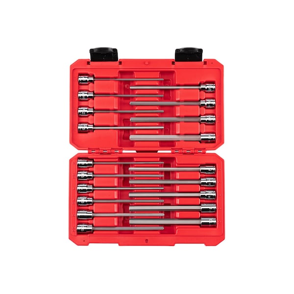 Tekton 3/8 Inch Drive Long Hex Bit Socket Set, 19-Piece (1/8-3/8 in., 3-10 mm) SHB91315 | Zoro
